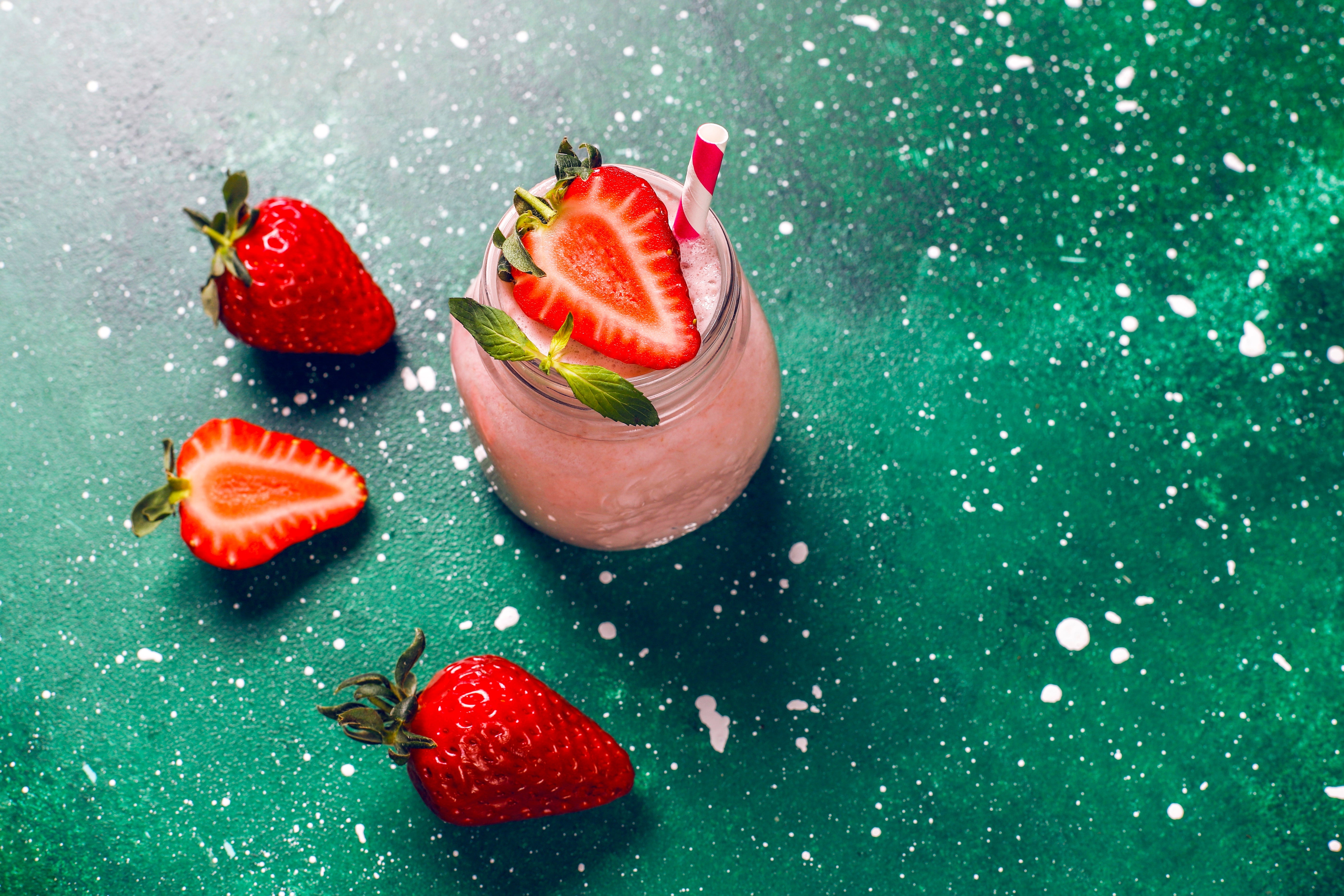Strawberry Drink with Sparkles and Cream