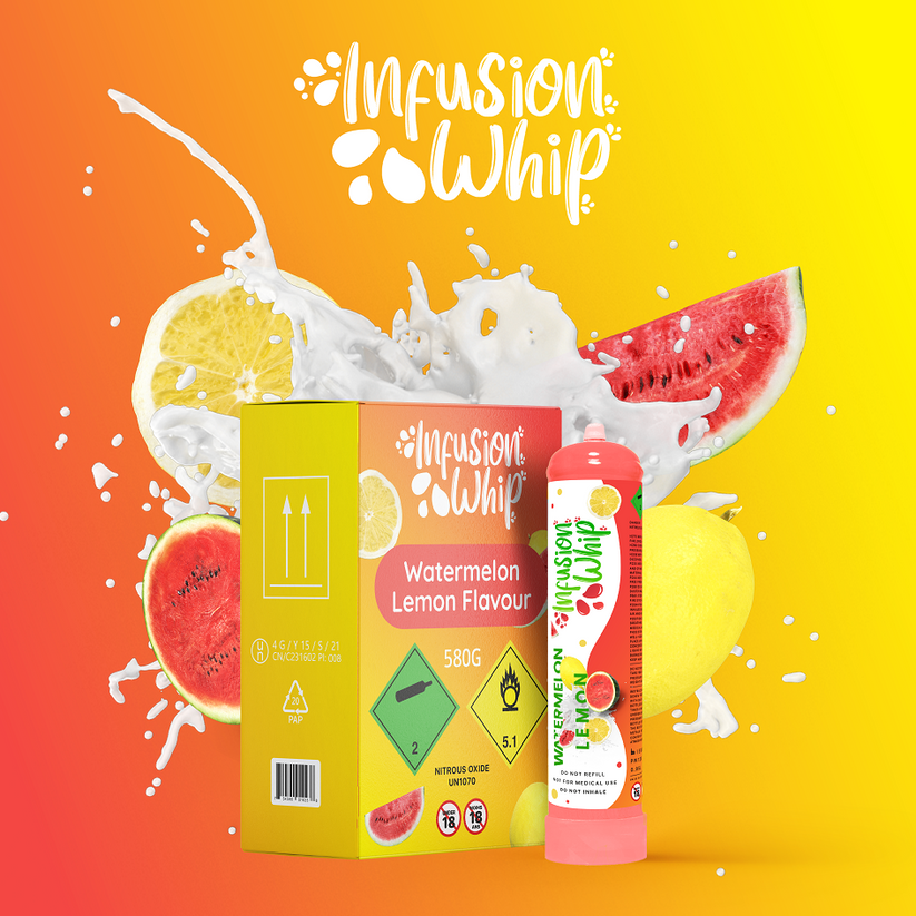 Buy InfusionWhip 580g Watermelon Lemon Flavoured Pure N2O Cream Chargers